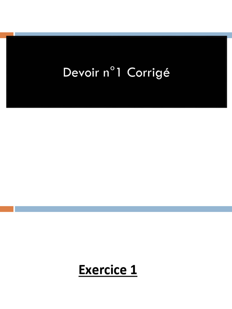 Correction Devoir 1 | PDF