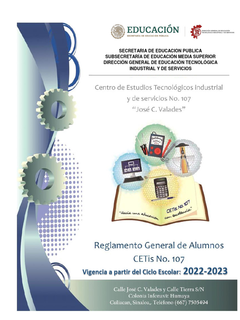 Reglamento Escolar Vigente 2022-2023 | PDF | Institución | Disciplinas