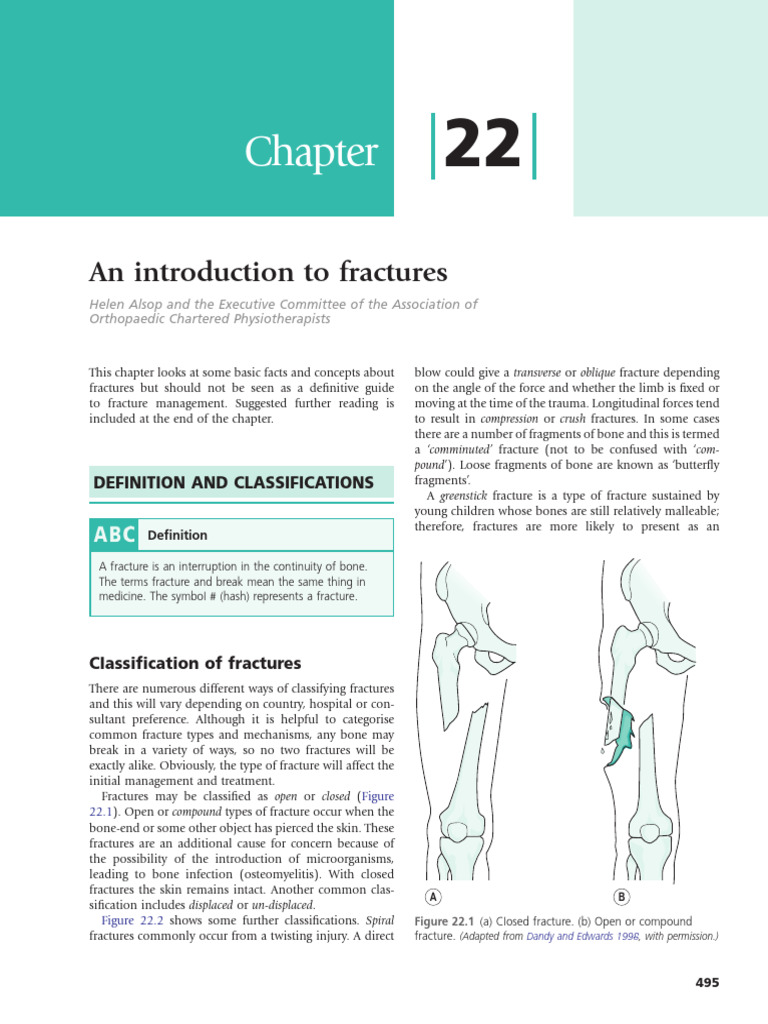Chapter 22 - An Introduction to Fractures | PDF | Bone ...