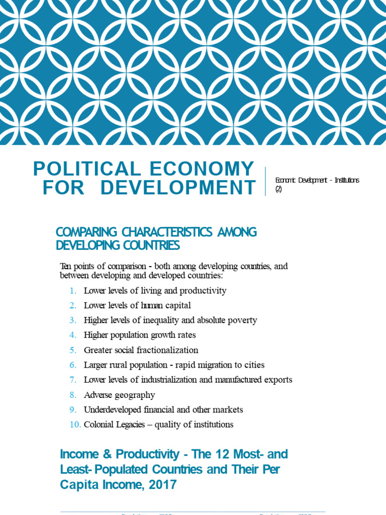 Economic Development - Institutions - Lec7-8-9 | PDF | Developing Country | Economic Growth