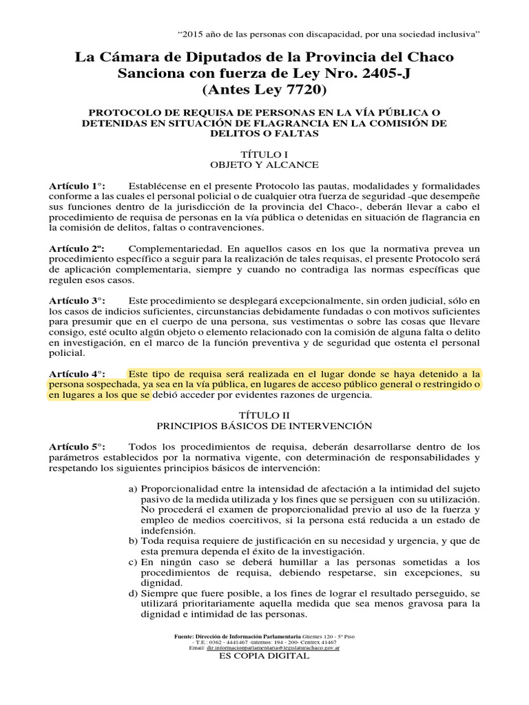 L.2405.J Protocolo de Requisa de Personas en La Vía Pública o | PDF ...