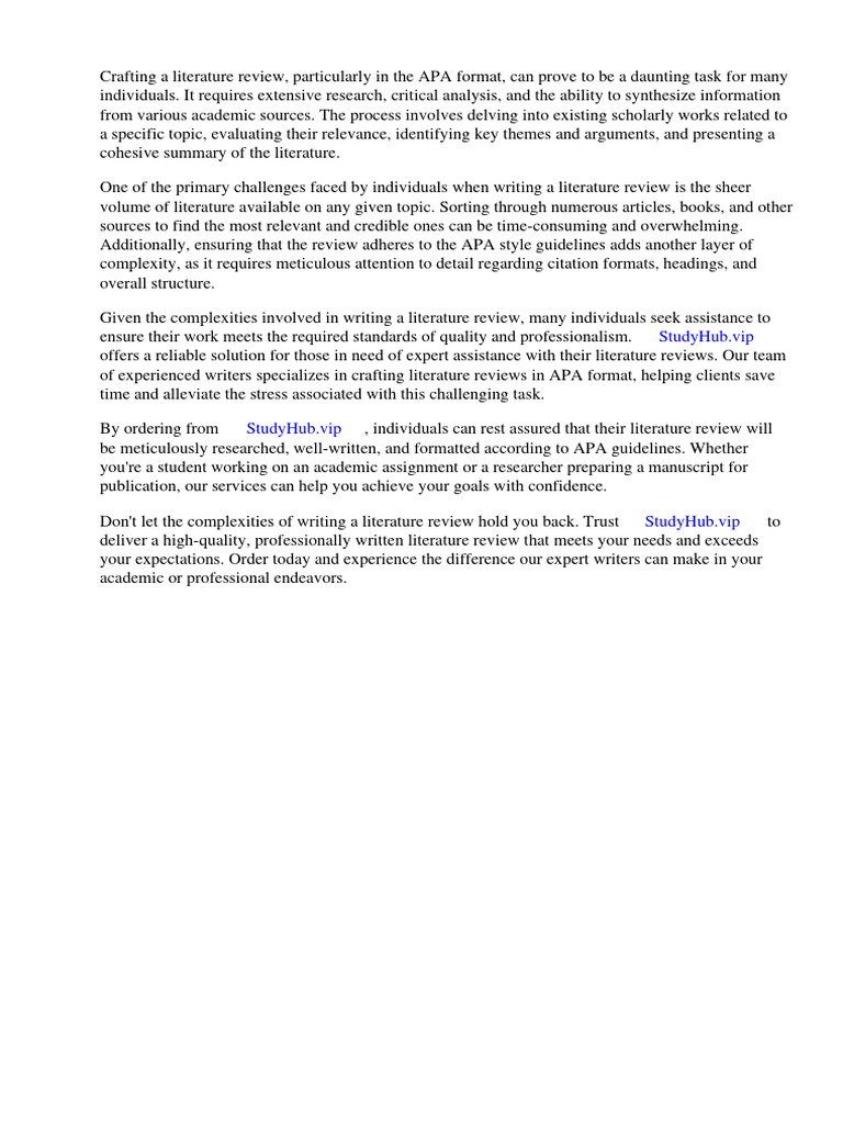 Apa Literature Review Abstract | PDF | Career & Growth | Computers