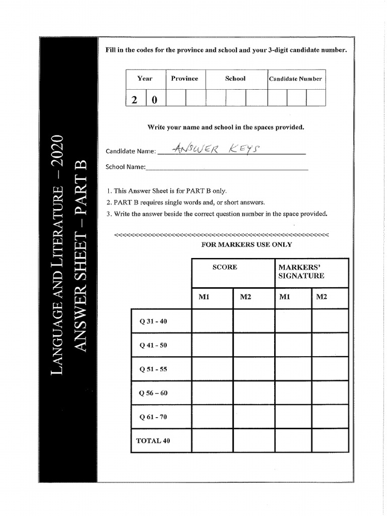2020 Ussce Marking Keys - L&L, MX & Sciences | PDF
