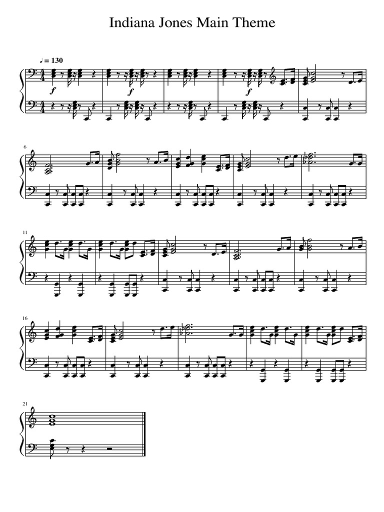 Indiana Jones Main Theme | PDF