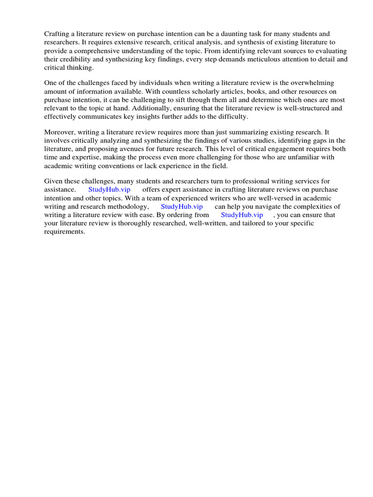 Literature Review on Purchase Intention | PDF | E Commerce | Risk