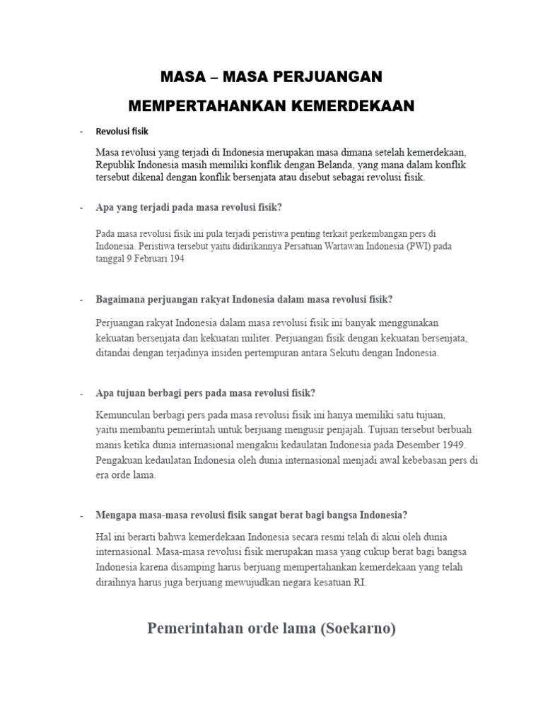 Masa Orde Lama | PDF