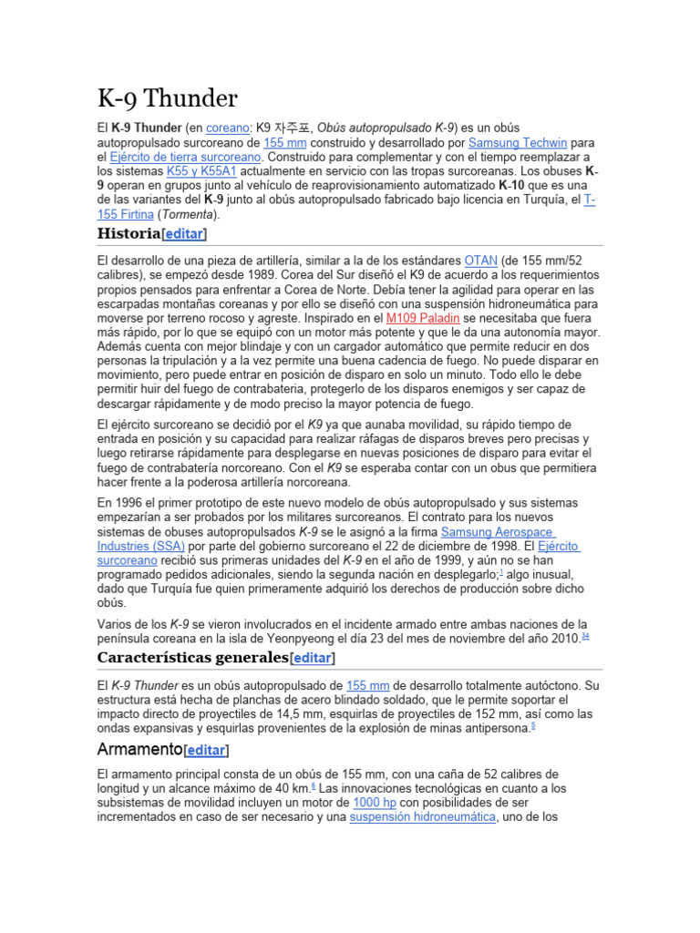 K-9 Thunder | PDF | Ciencia militar | Vehículos de combate blindados rastreados