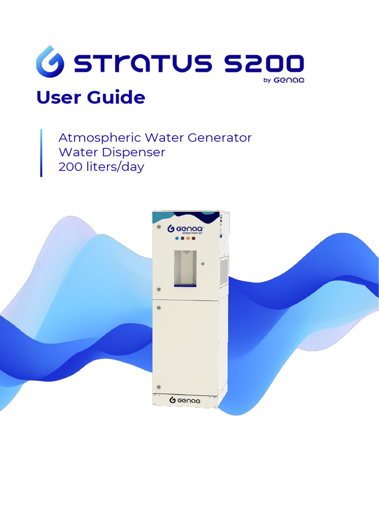 GENAQ Stratus S200 User Guide | PDF | Humidity | Water