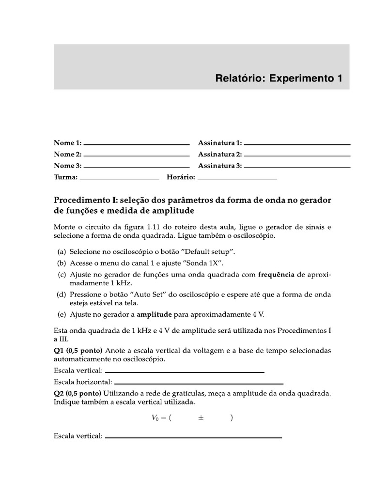 Relatorio Exp1 | PDF