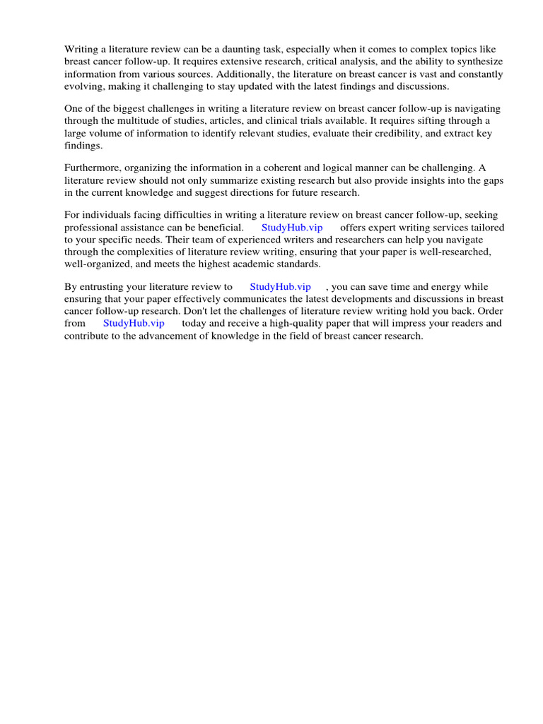 Breast Cancer Follow-Up Literature Review and Discussion | Download ...