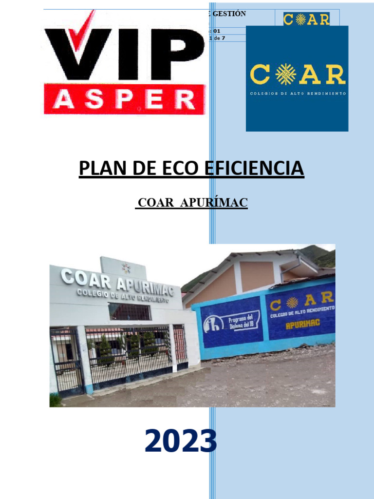 Plan de Ecoeficiencia 2023 Apurímac | PDF | Economía y medio ambiente ...