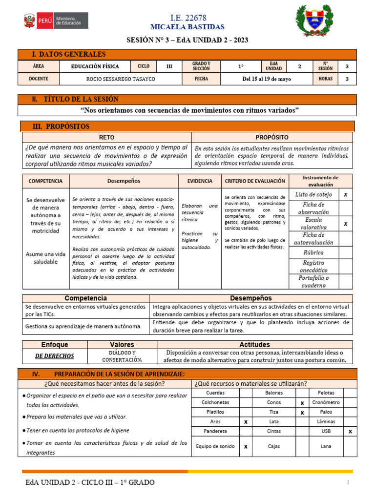 Sesion 3 Eda 2 | PDF | Ritmo | Evaluación