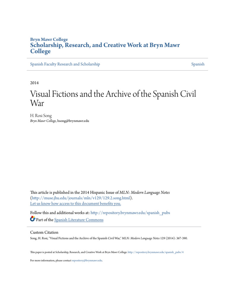 Visual Fictions and The Archive of The Spanish Civil War | PDF