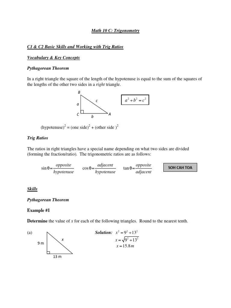 4-1 Trigonometry Concept Sheets | PDF | Trigonometric Functions ...