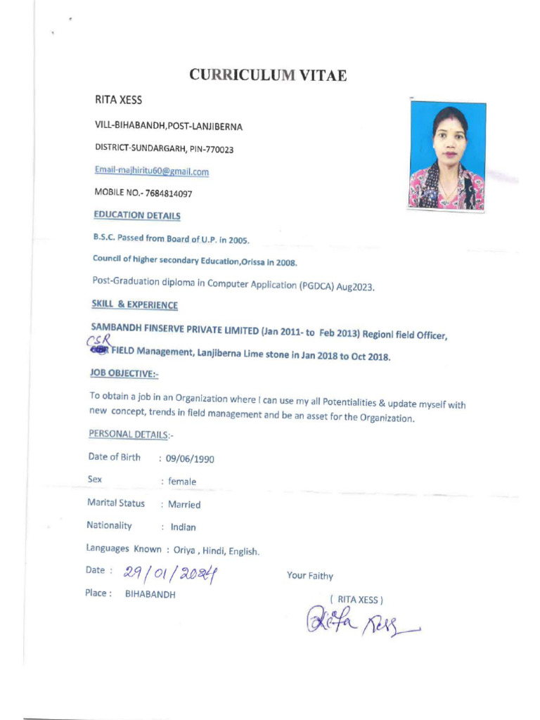 Rita Xess - CV | PDF