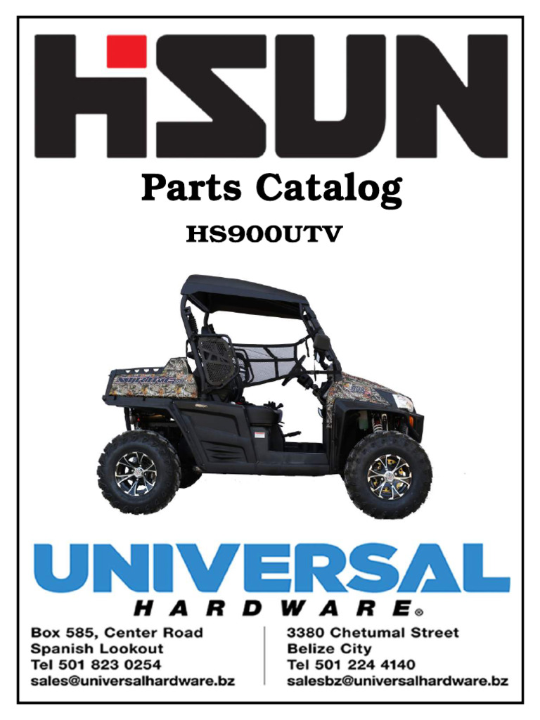 HS900UTV Parts Catalogue | PDF | Axle | Screw