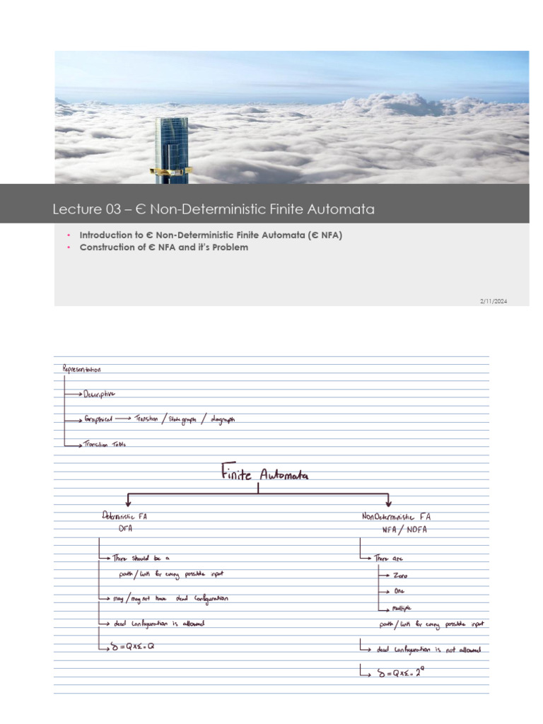 Lecture 03 - Empty Non Deterministic Finite Automata-2024 | PDF | Formal Methods | Models Of ...