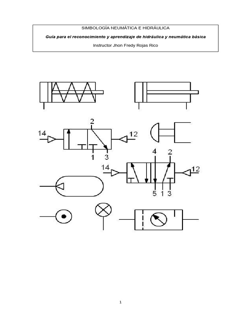 Simbología Neumática e Hidráulica | PDF | Solenoide | Neumática