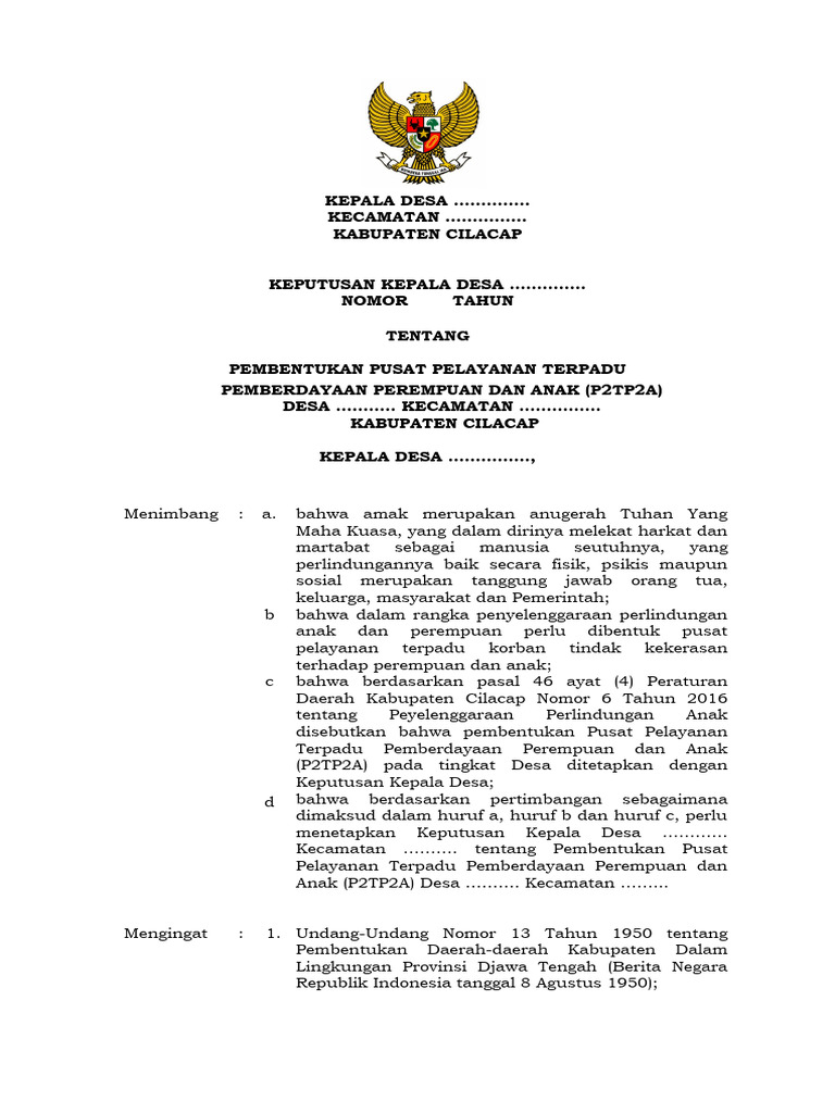 SK P2tp2a Desa | PDF