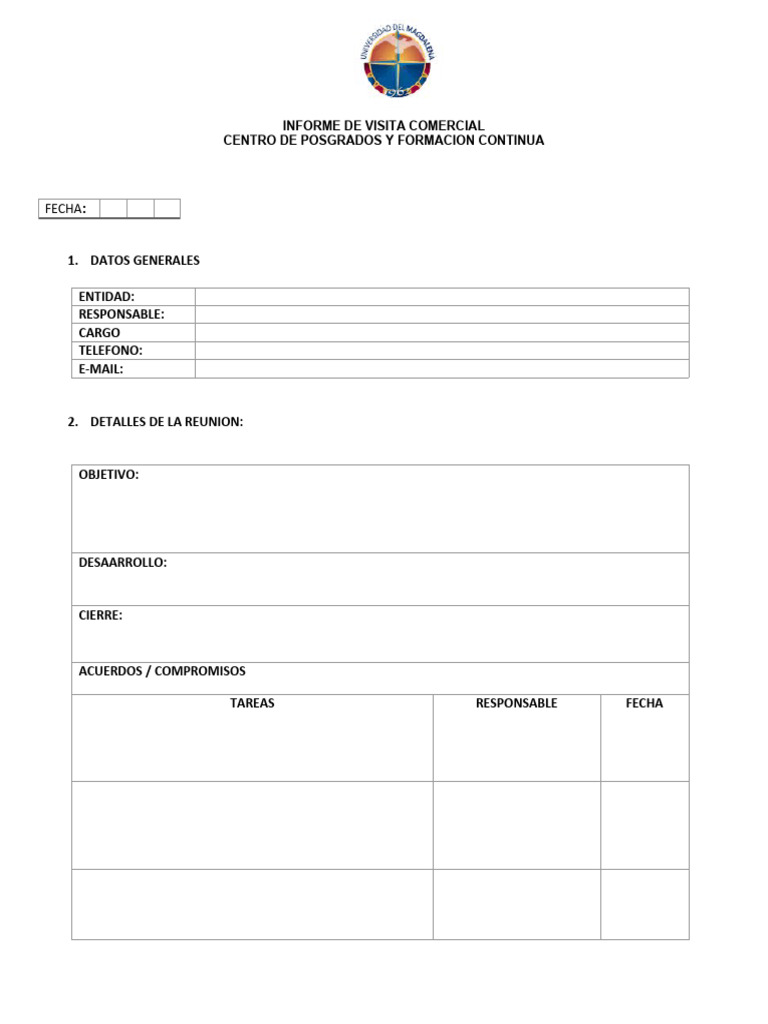 Informe de Visita Comercial | PDF