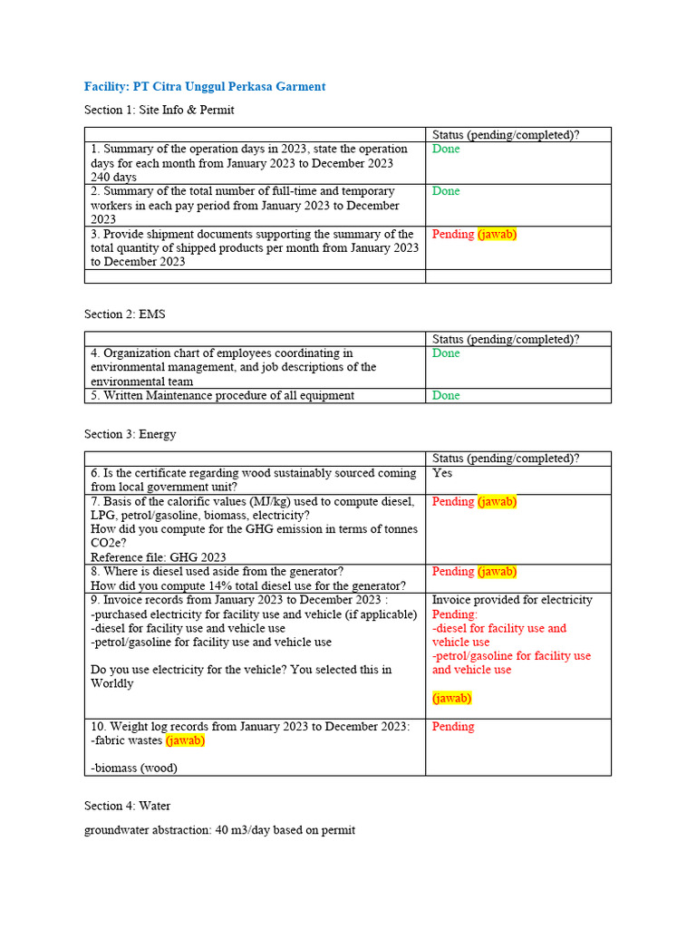 Lacking Documents-Factory | PDF | Sewage | Diesel Fuel