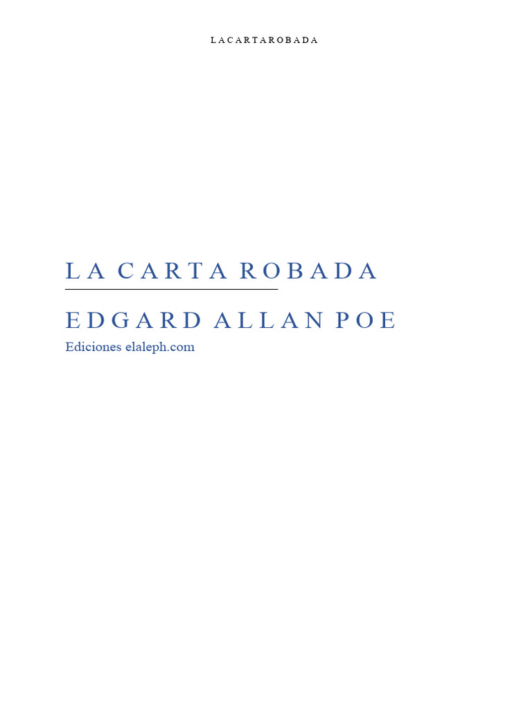La Carta Robada Pdf Matemáticas Razón