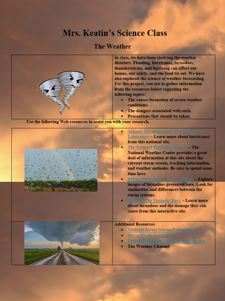 Understanding Severe Weather Disasters | PDF | Tornadoes | Weather