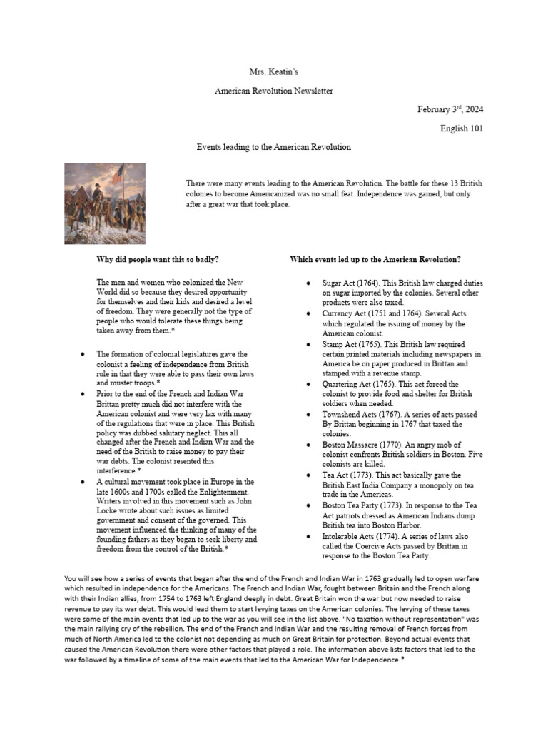 Edu American Revolution | PDF | British Colonization Of The Americas ...