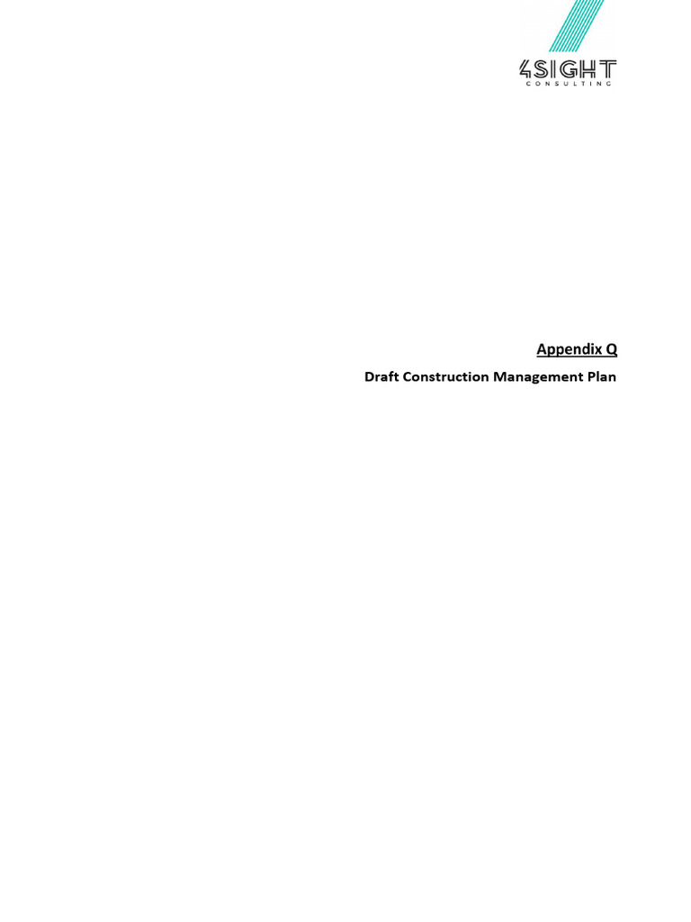 Appendix Q Draft Construction Management Plan | PDF | Emergency | Hazards