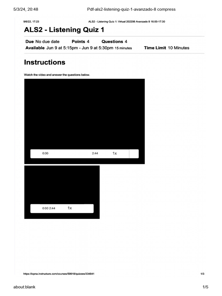 Listening Quiz 1 Avanzado 8 | PDF