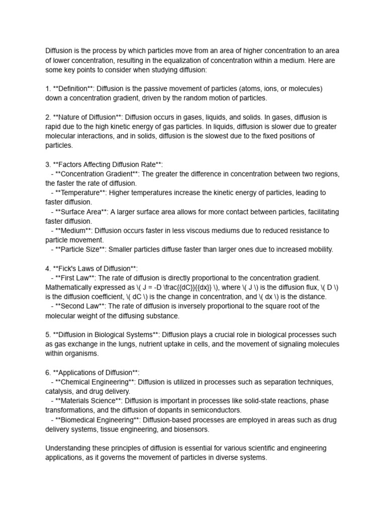 Diffusion Pdf Diffusion Gases