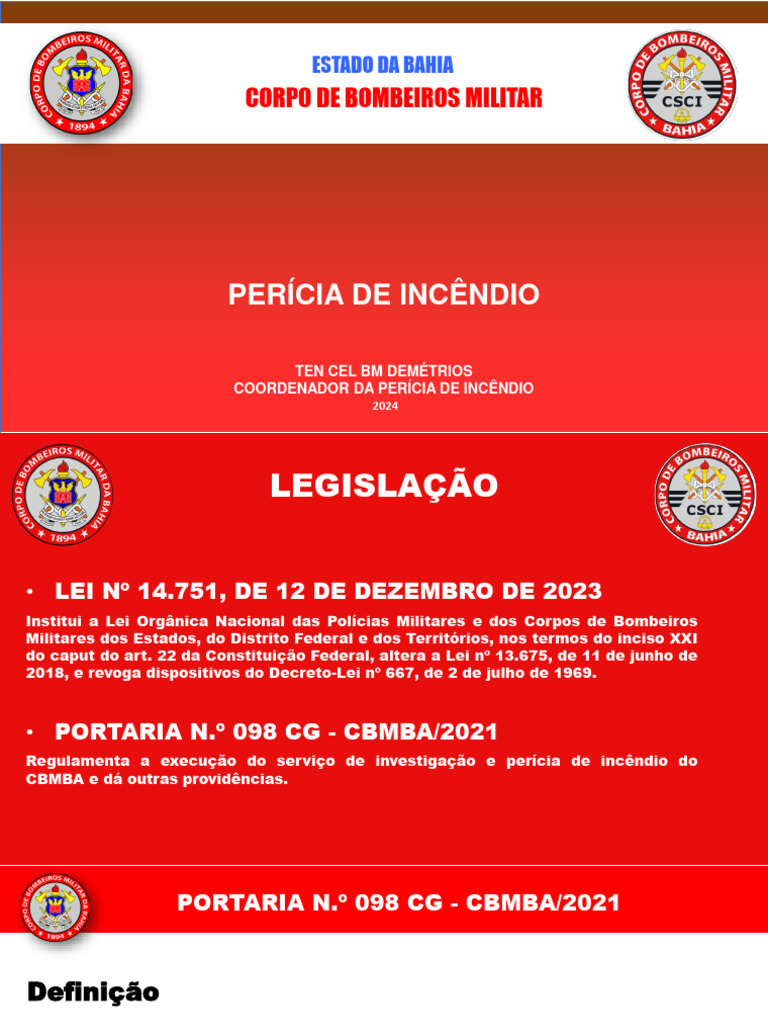 Apresentacao Csci Pericia de Incendio 2024 | PDF Apresentacao Csci Pericia de Incendio 2024 | PDF