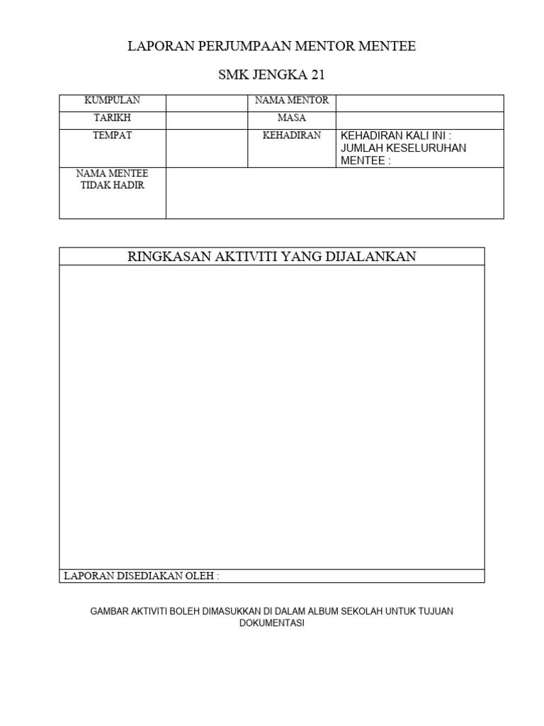 Laporan Perjumpaan Mentor Mentee | PDF