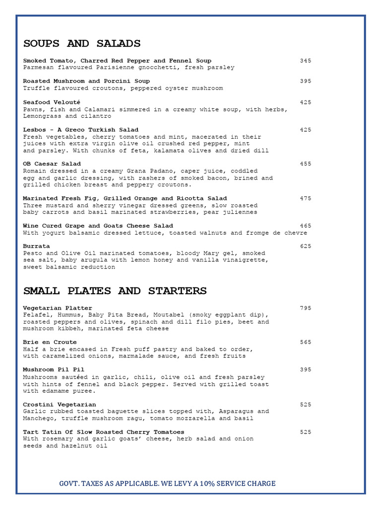 Food Menu | PDF