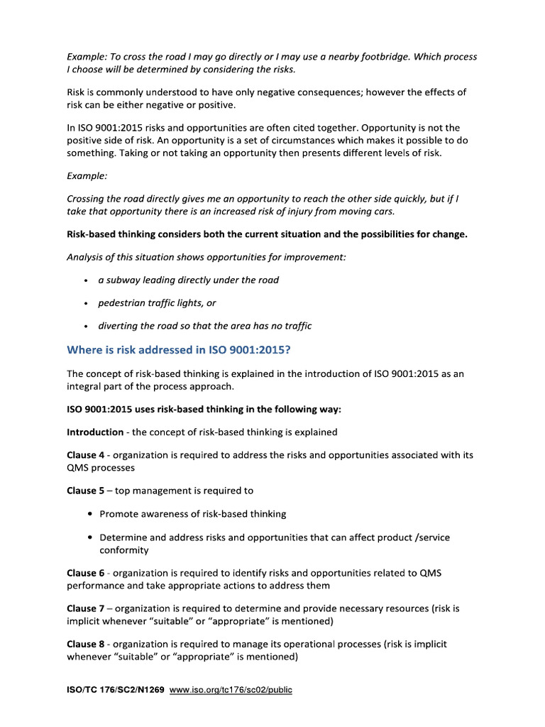 Risk Based Thinking 1 | PDF