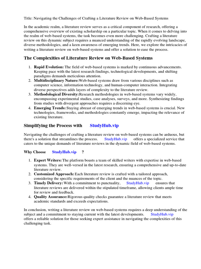Literature Review Web Based Systems | PDF | Methodology | Academic Publishing