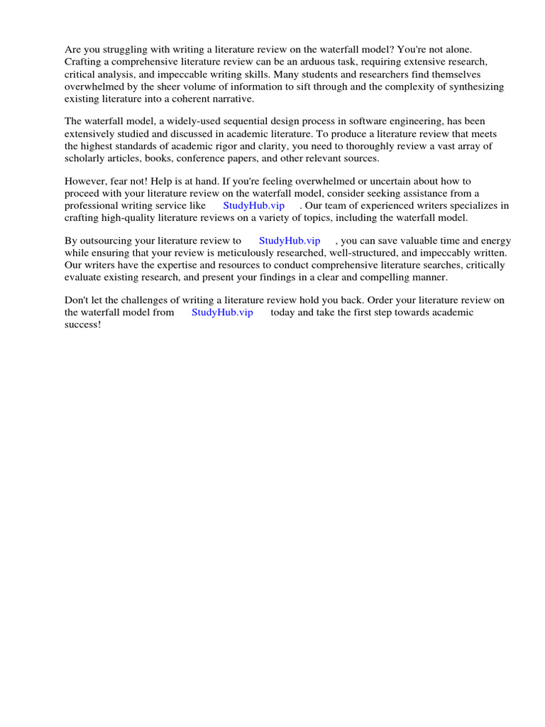 Literature Review on Waterfall Model | PDF | Software Development ... Literature Review on Waterfall Model | PDF | Software Development ...