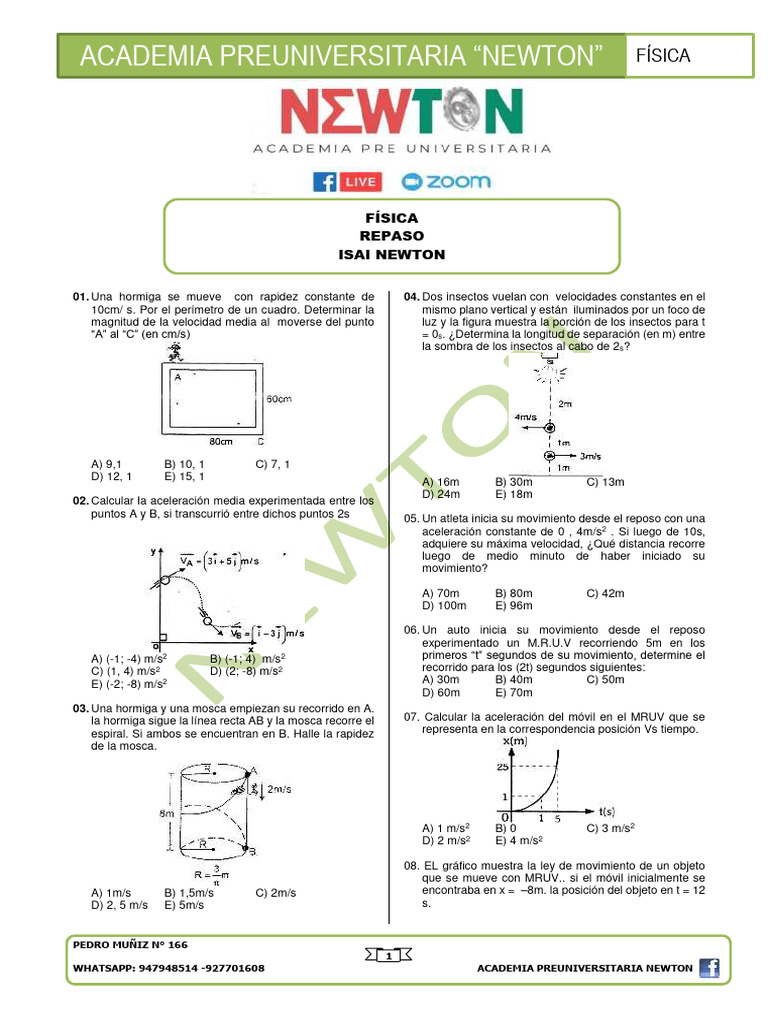 Física-Repaso 02 - 01-03 | PDF | Fricción | Aceleración