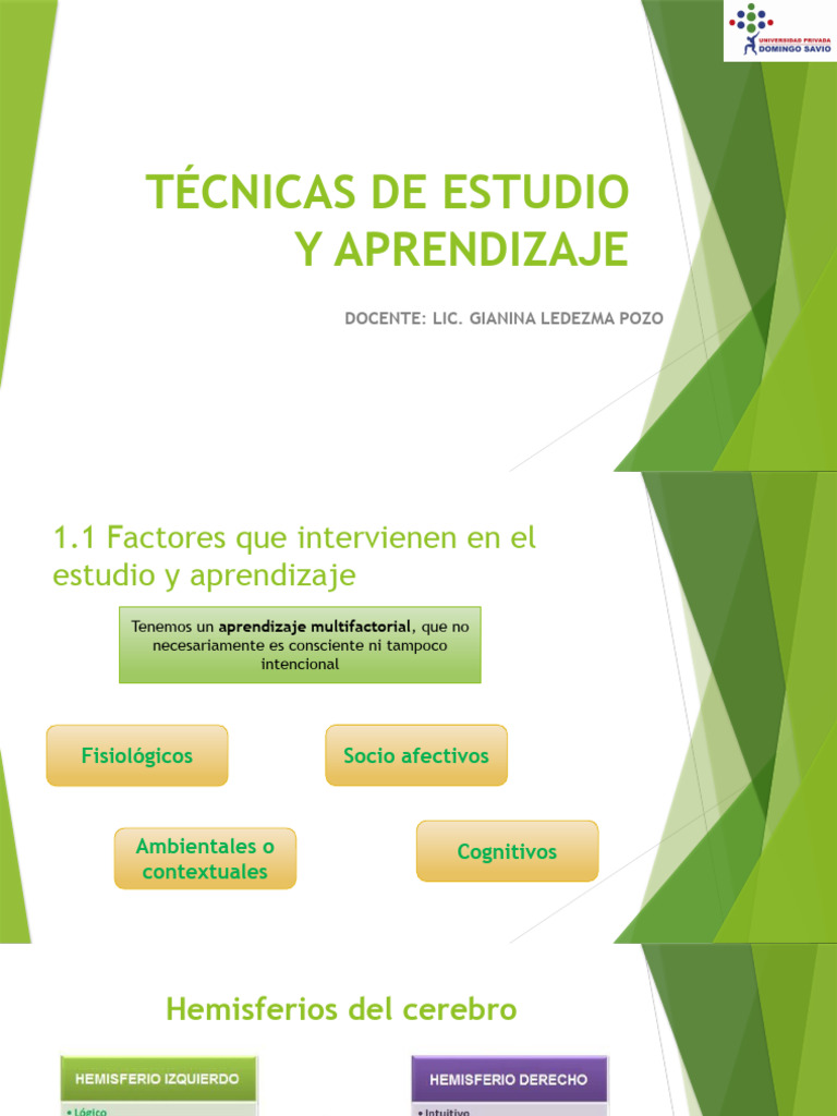 TÉCNICAS DE ESTUDIO Y APRENDIZAJE | PDF | Psicología cognitiva | Cognición