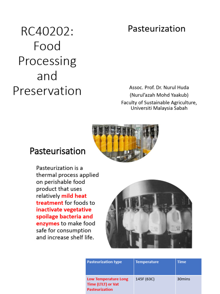 Lecture 8 Pasteurization | PDF