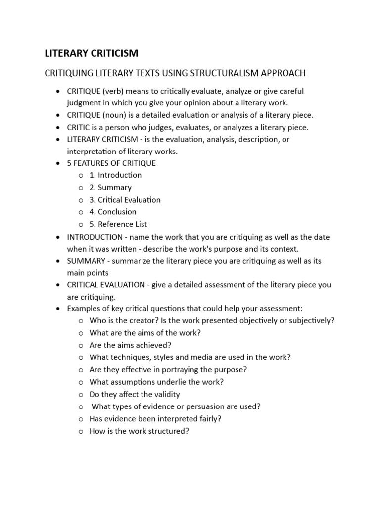 Literary Criticism | PDF | Evaluation | Critical Thinking