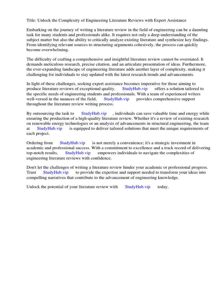 Engineering Literature Review Samples | PDF