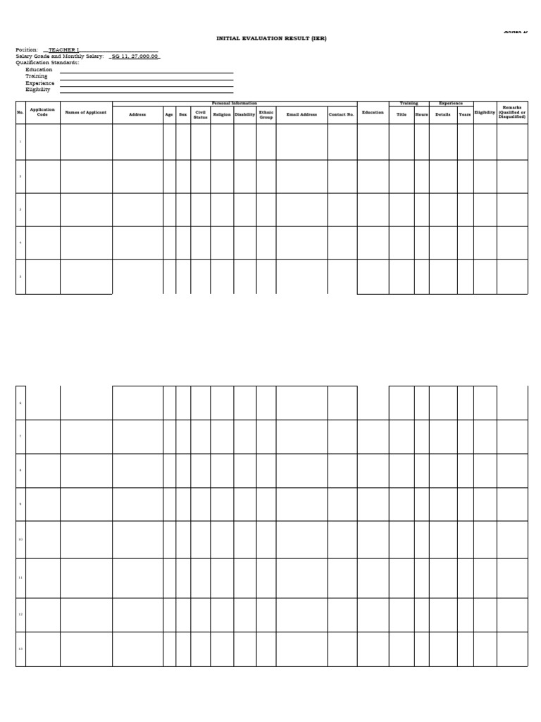 Annex D Initial Evaluation Results IER 2 | PDF