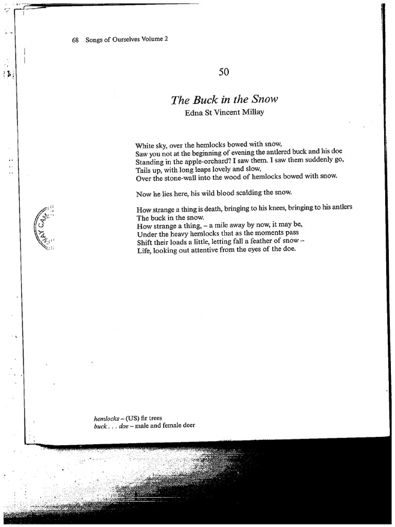 Millay - The Buck in The Snow | PDF