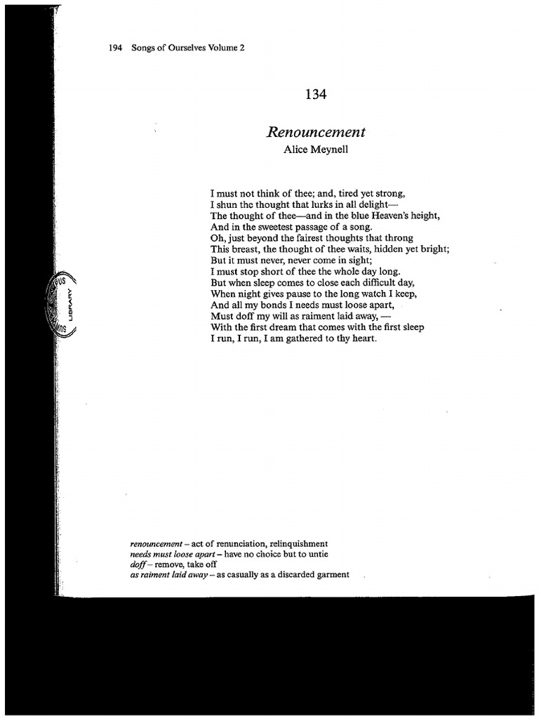 Meynell - Renouncement | PDF