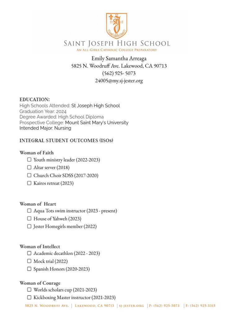 Senior Capstone Resume Template | PDF
