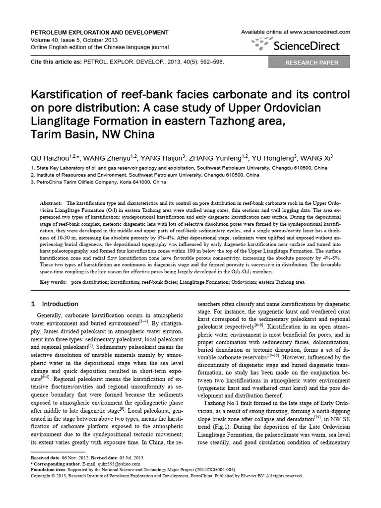 Karstification_of_reef-bank_facies_carbonate_and_i | PDF | Sedimentary ...