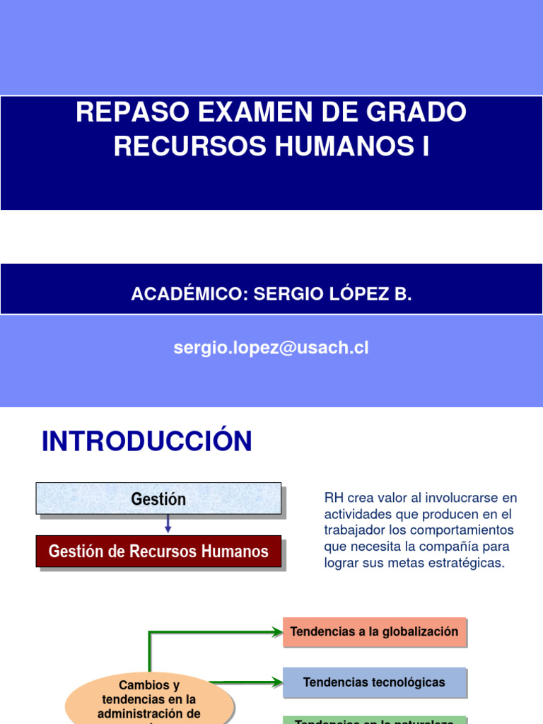 Clase Repaso Examen de Grado RRHH I Sergio López 26 de Julio 2023 | PDF | Gestión de recursos ...