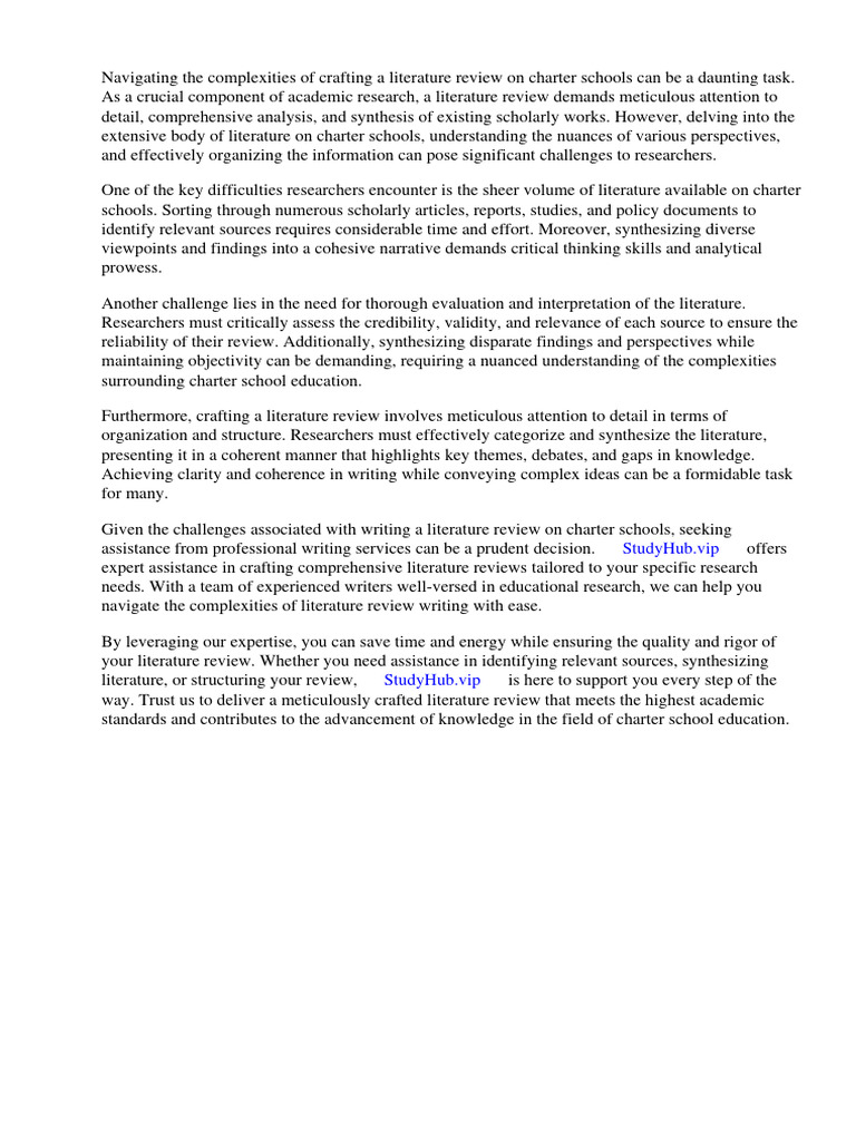 Charter School Literature Review | PDF | Schools | Teachers