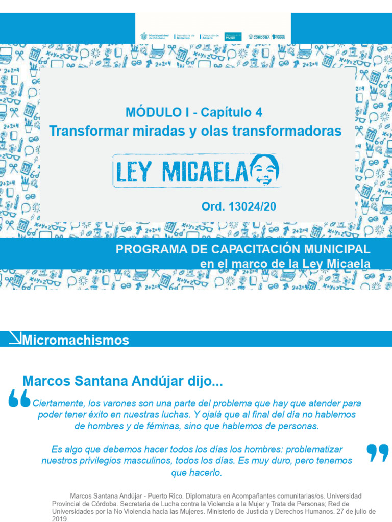 06 Mod I - Cap 4 - Ley Micaela - 2020 1 | PDF | Masculinidad | Rol de género